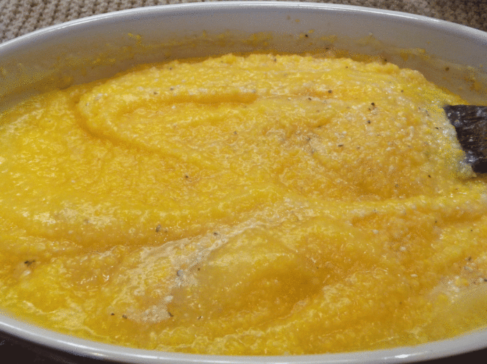 Oven Baked Creamy Cheese Polenta